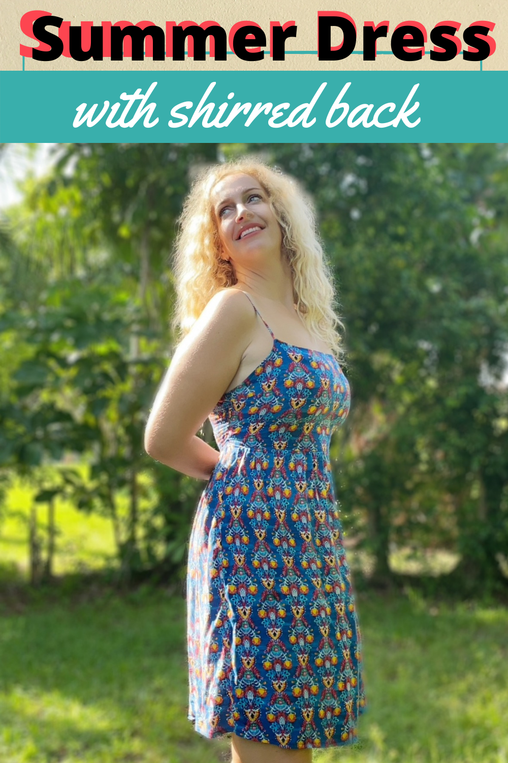Easy Summer Dress Sewing Pattern with Shirred Back - Crafting on the Fly